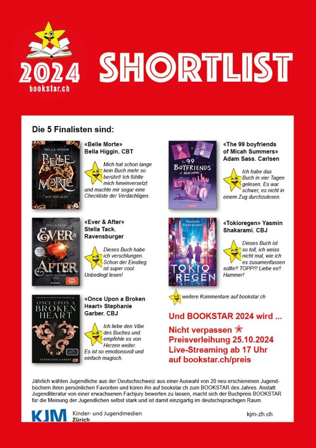 BOOKSTAR 2024 | Die Shortlist - KJM Zürich